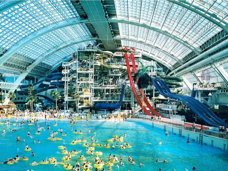 Swimmer enjoy West Edmonton Mall’s indoor Water Park. – ATU 569
